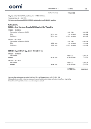Laskun lukuohje - Oomi